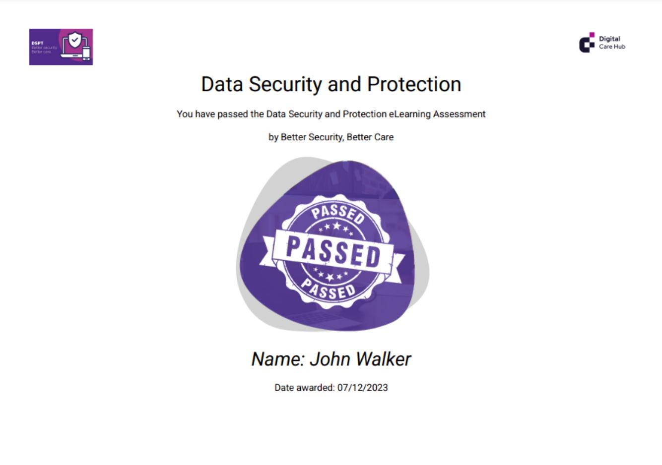 Data Security And Protection Assessment | Digital Care Hub