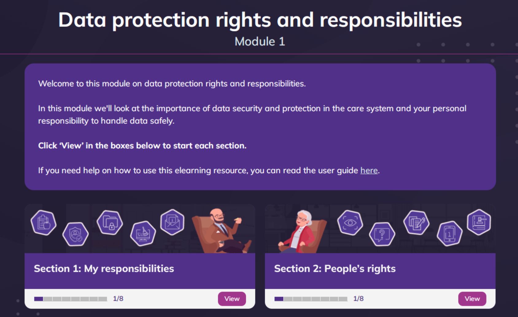 How to complete a module - Digital Care Hub