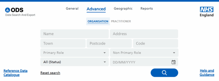 How to find an ODS code | Digital Care Hub