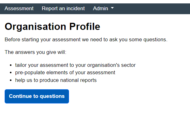 Complete organisation profile and set up users